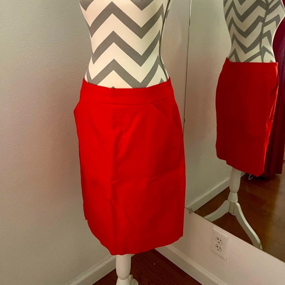 J. Crew | Skirts | J Crew Poppy Orange Pencil Skirt | Poshmark
